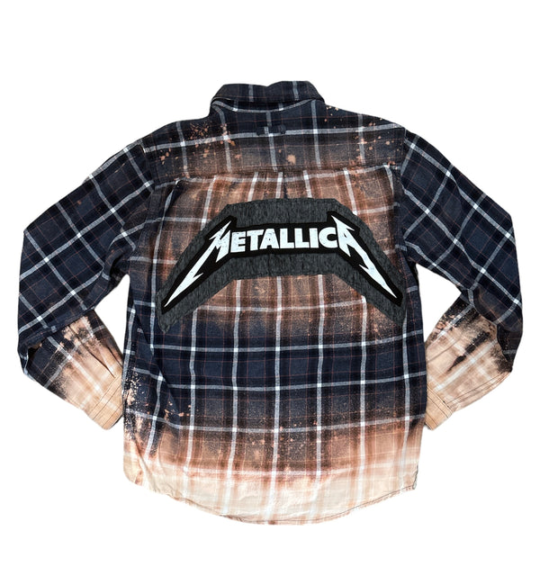 Upcycled Metallica Flannel - We are Band Aids Clothing