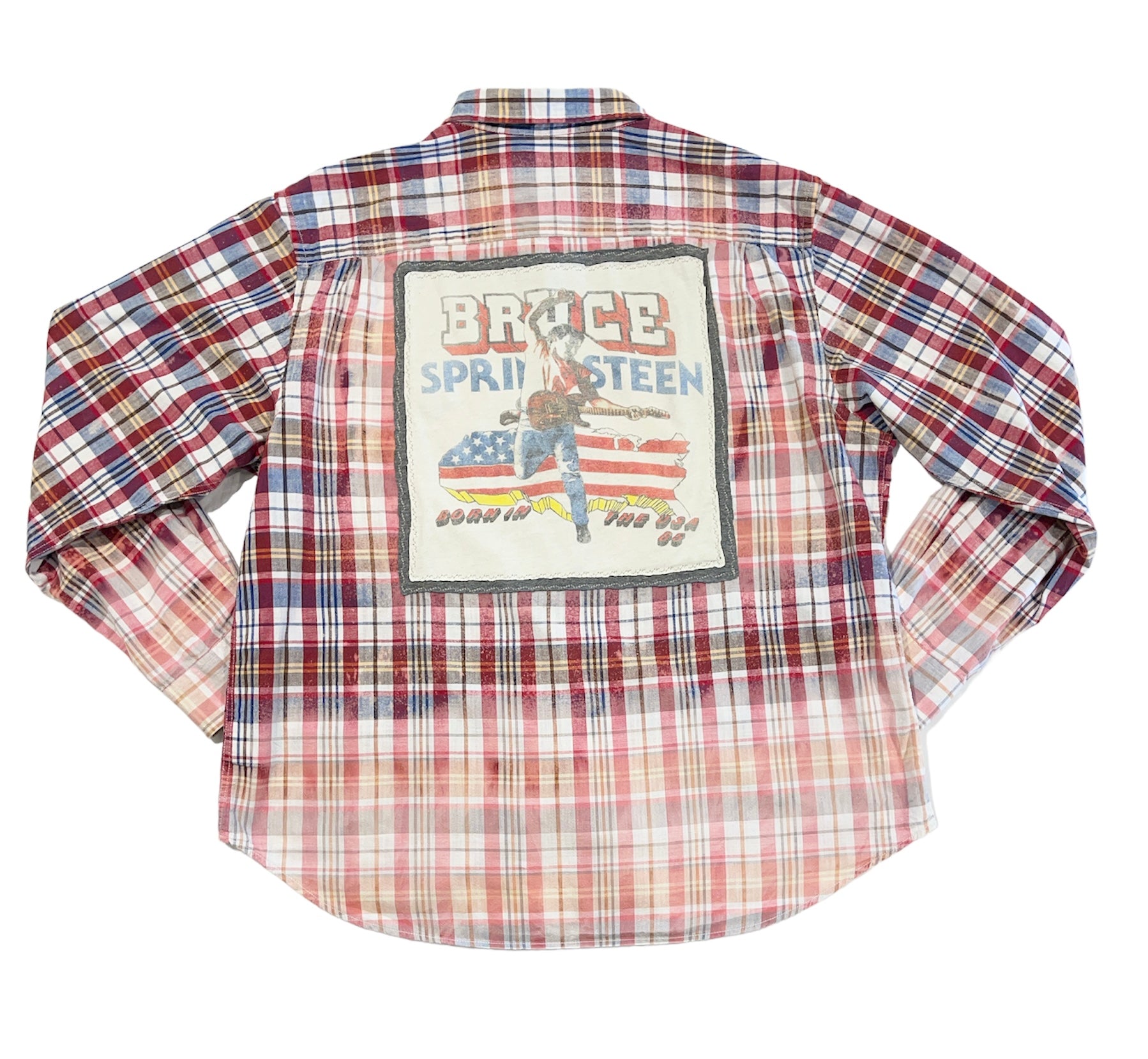 Bruce Springsteen Distressed Plaid - We are Band Aids Clothing